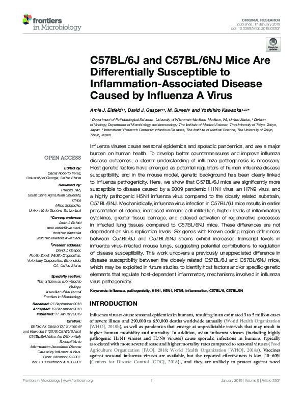 (PDF) C57BL/6J and C57BL/6NJ Mice Are Differentially Susceptible to Inflammation-Associated ...