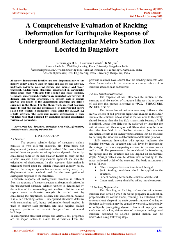 (PDF) A Comprehensive Evaluation of Racking Deformation for Earthquake ...