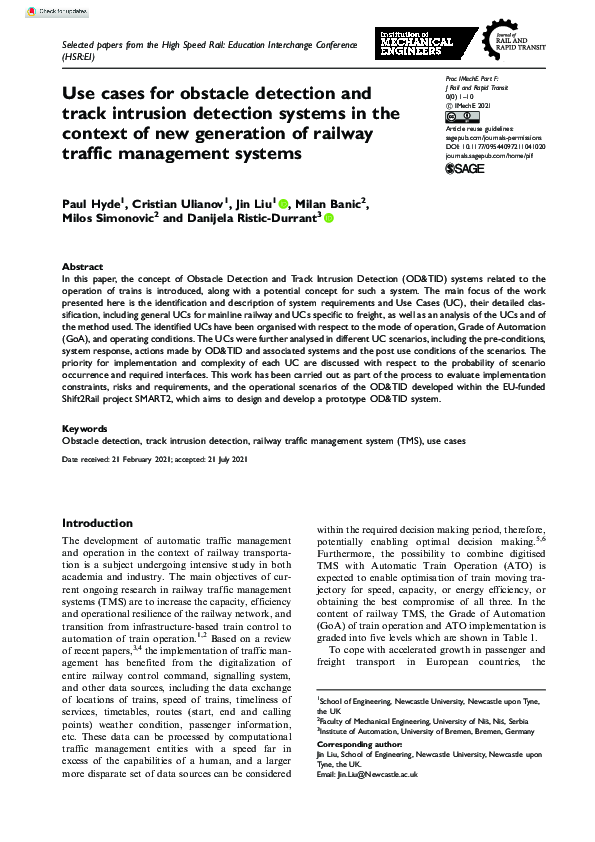 Pdf Use Cases For Obstacle Detection And Track Intrusion Detection Systems In The Context Of