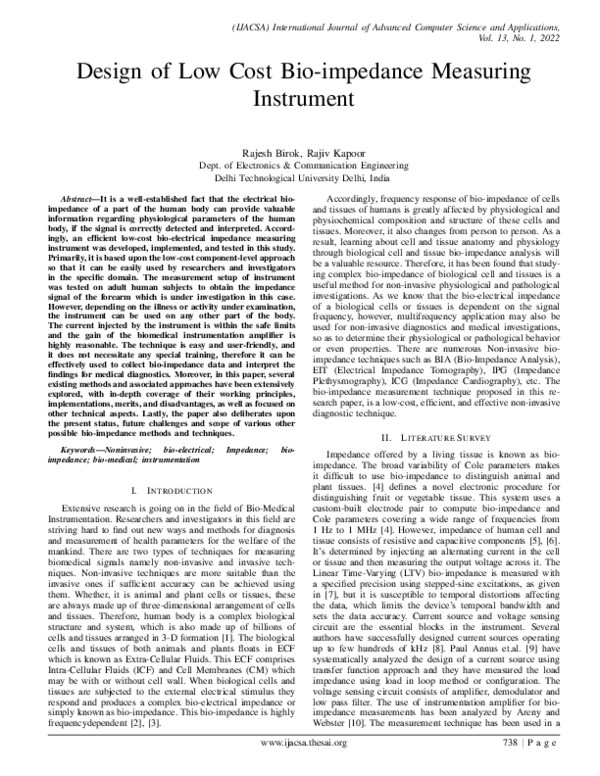 (PDF) Design of Low Cost Bio-impedance Measuring Instrument | RAJESH BIROK - Academia.edu