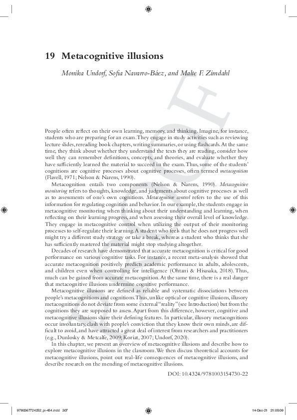 (PDF) Metacognitive illusions