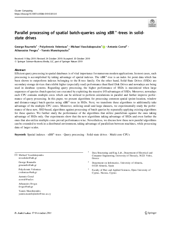 Pdf Parallel Processing Of Spatial Batch Queries Using Text Xbr