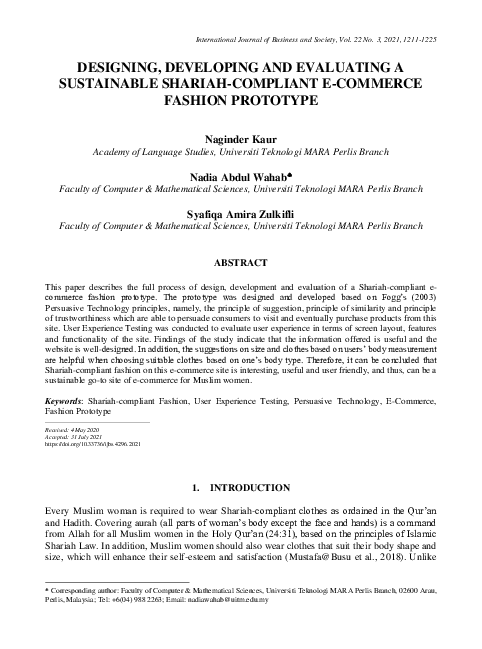 (PDF) Designing, Developing and Evaluating a Sustainable Shariah-Compliant E-Commerce Fashion ...