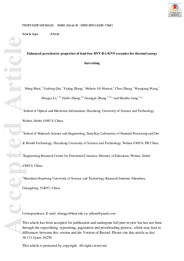 (PDF) Enhanced pyroelectric properties of lead free KNN/P(VDF-TrFE ...