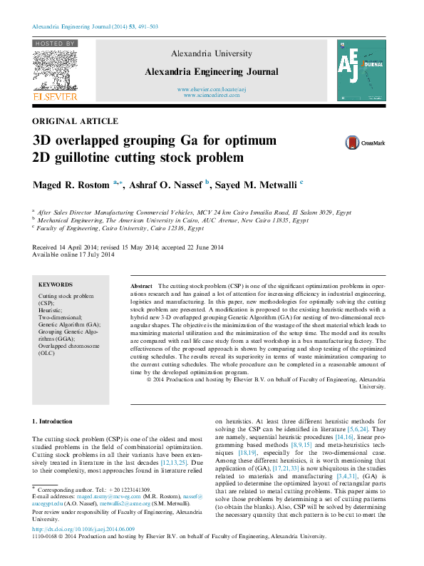 (PDF) 3D overlapped grouping Ga for optimum 2D guillotine cutting stock ...
