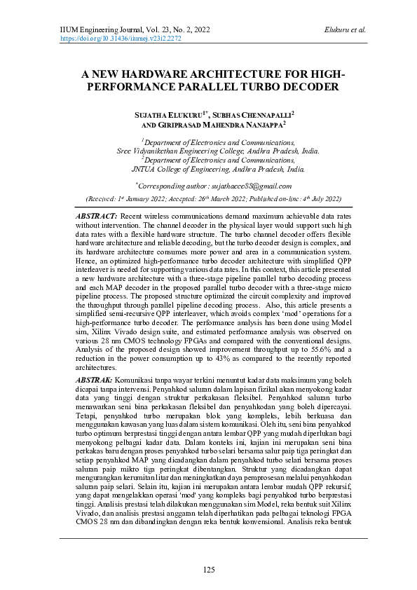 (PDF) A New VLSI Architecture for High-Performance Parallel Turbo Decoder (PDF) A New VLSI Architecture for High-Performance Parallel Turbo Decoder