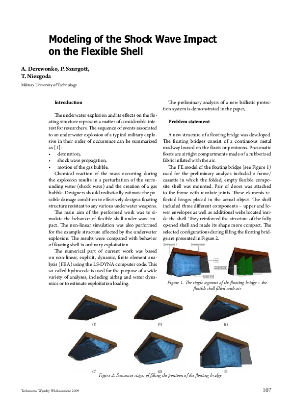 (PDF) Modeling of the Shock Wave Impact on the Flexible Shell