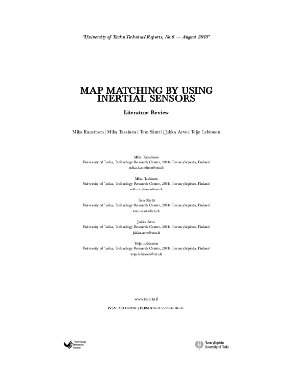 (PDF) Map matching by using inertial sensors: literature review