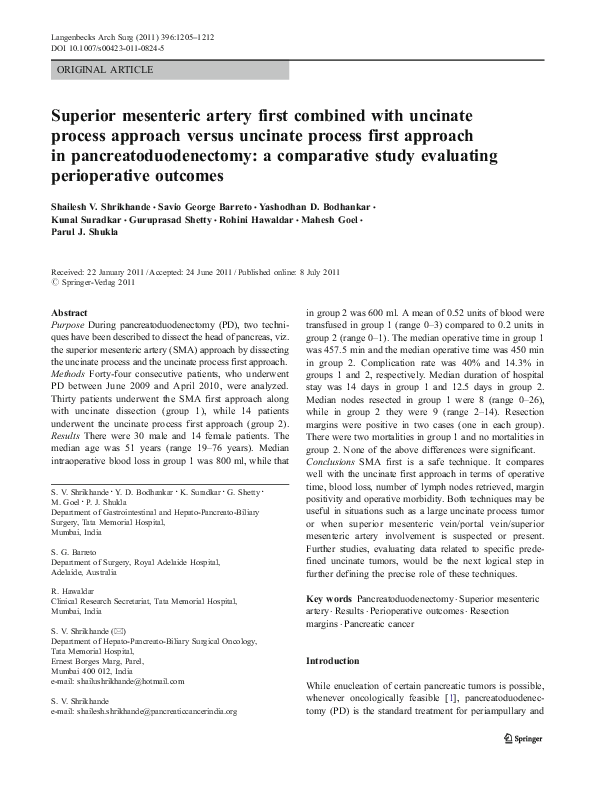 (PDF) Superior mesenteric artery first combined with uncinate process ...