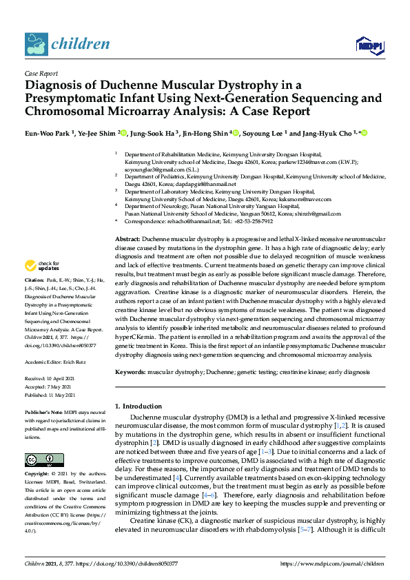 (PDF) Diagnosis of Duchenne Muscular Dystrophy in a Presymptomatic ...
