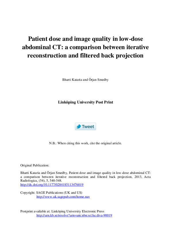 (PDF) Patient dose and image quality in low-dose abdominal CT: a ...