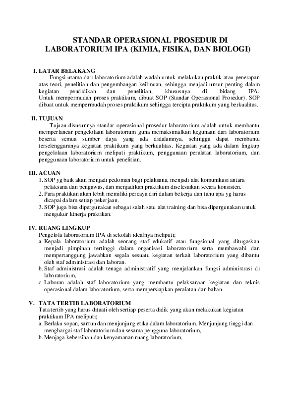 (PDF) SOP LABORATORIUM IPA
