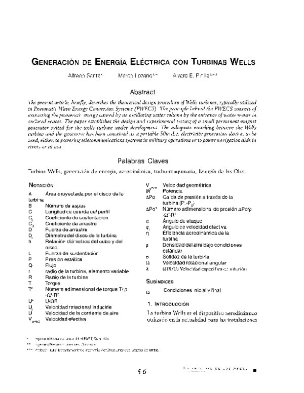 (PDF) Generación De Energía Eléctrica Con Turbinas Wells