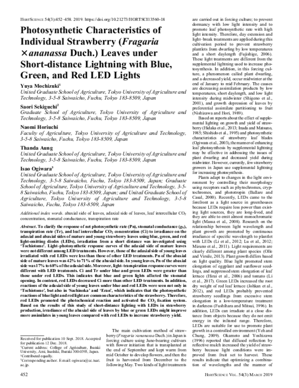 (PDF) Photosynthetic Characteristics of Individual Strawberry (Fragaria ...