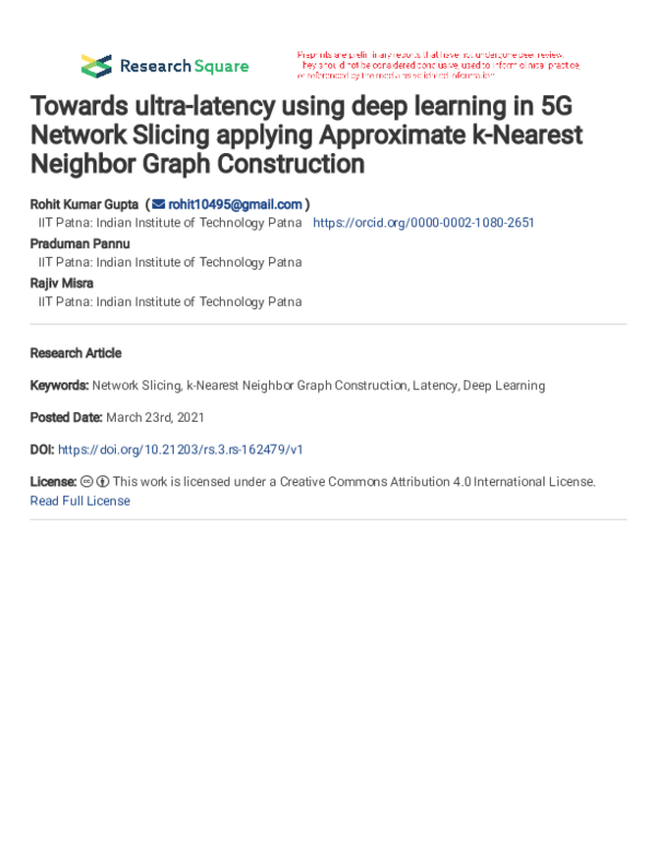 (PDF) Towards ultra-latency using deep learning in 5G Network Slicing applying Approximate k ...