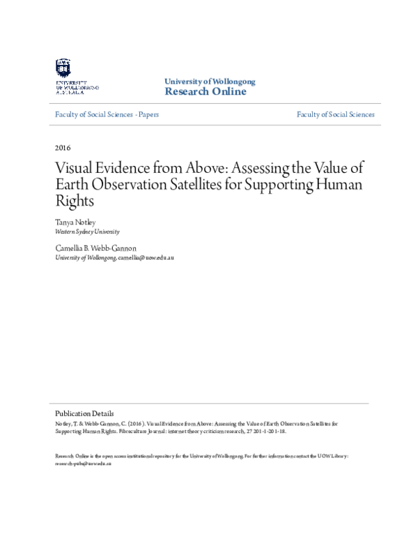 (PDF) Visual Evidence from Above : Assessing the Value of Earth ...