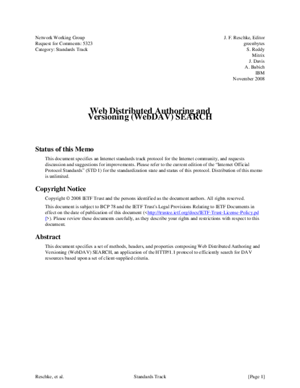 (PDF) Web Distributed Authoring and Versioning (WebDAV) SEARCH