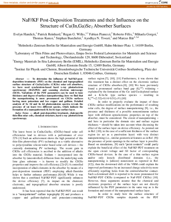 (PDF) NaF/KF post-deposition treatments and their influence on the ...