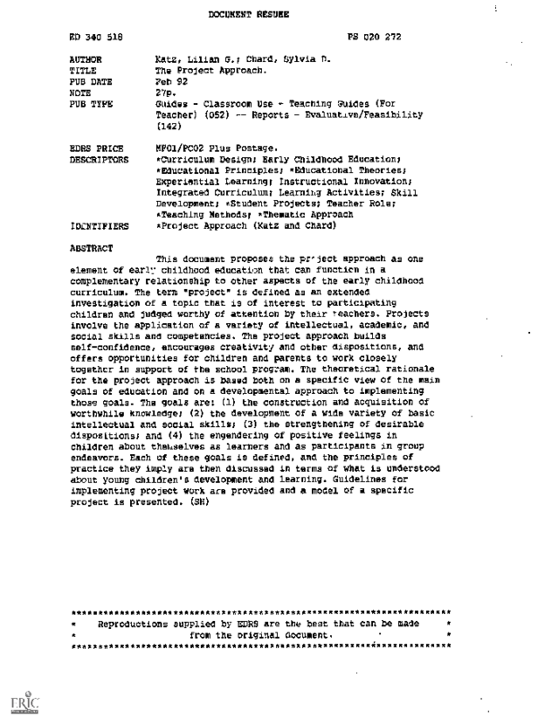 (PDF) Project Approach
