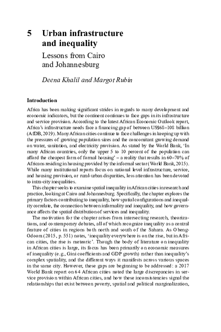 (PDF) Urban infrastructure and inequality
