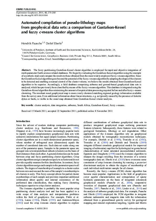 (PDF) Automated compilation of pseudo-lithology maps from geophysical data sets: a comparison of ...