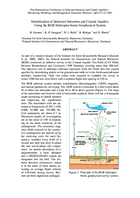 (PDF) Identification of Saltwater Intrusions and Coastal Aquifers Using ...