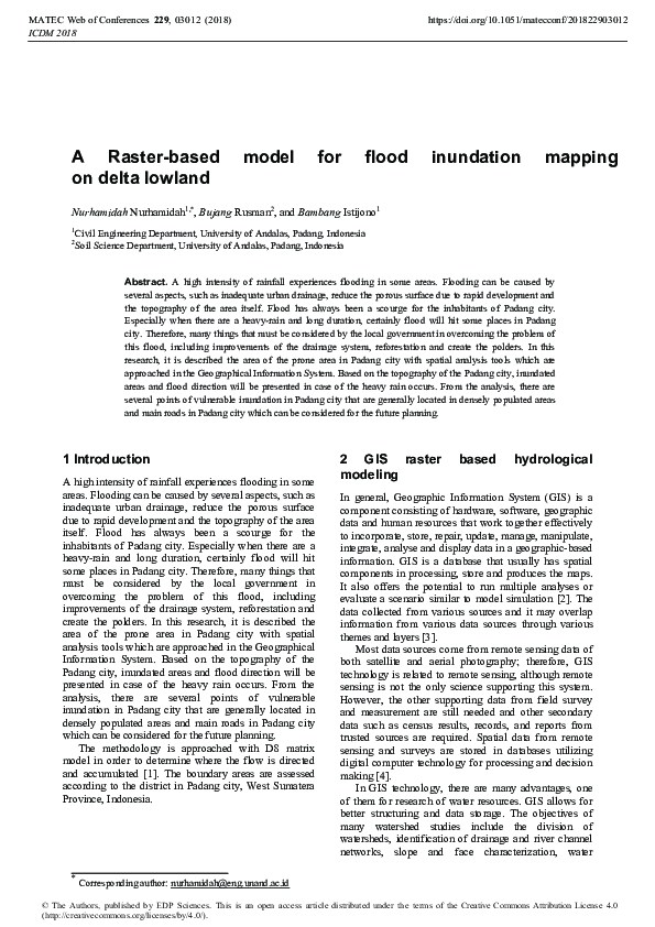 (PDF) A Raster-based model for flood inundation mapping on delta lowland