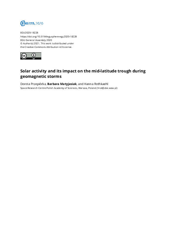 (PDF) Solar activity and its impact on the mid-latitude trough during ...