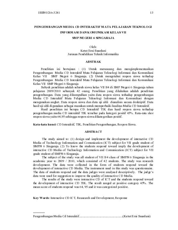 (PDF) Pengembangan Media CD Interaktif Mata Pelajaran Teknologi Informasi Dan Komunikasi Kelas ...