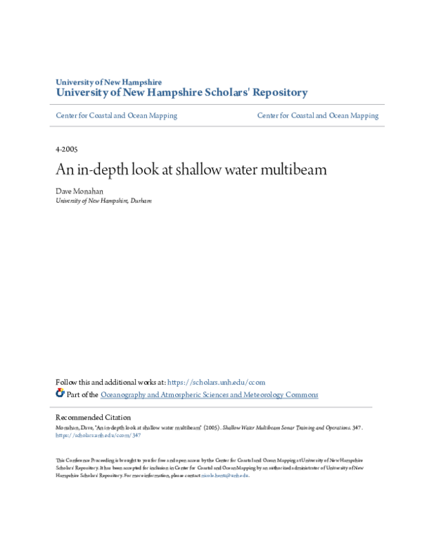 (PDF) An in-depth look at shallow water multibeam
