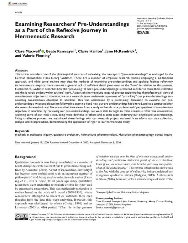 (PDF) Examining Researchers’ Pre-Understandings as a Part of the ...