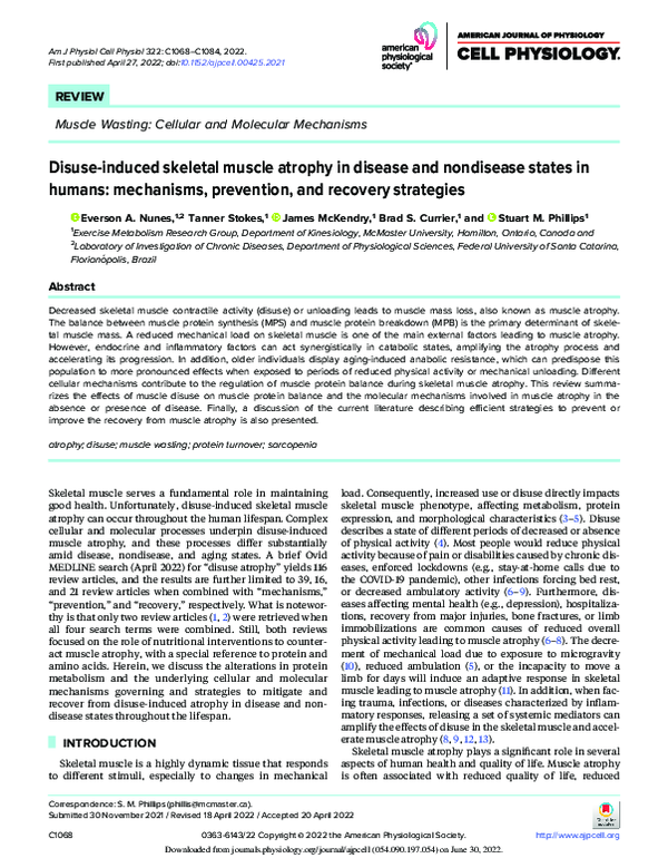 (PDF) Disuse-induced skeletal muscle atrophy in disease and nondisease ...