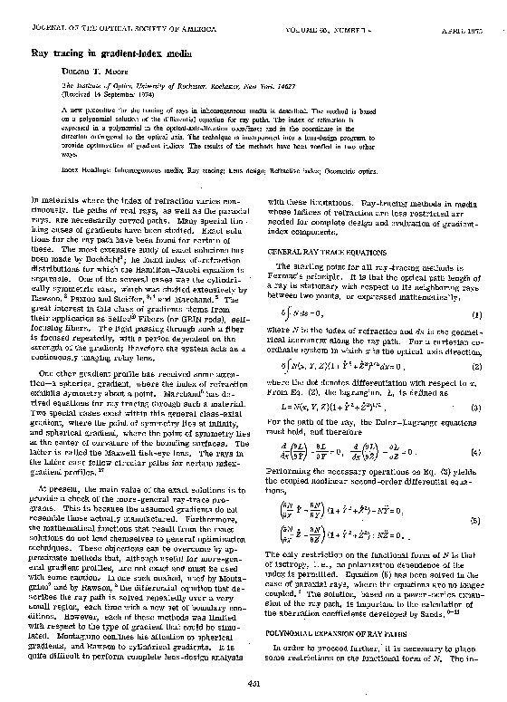 (PDF) Ray tracing in gradient-index media