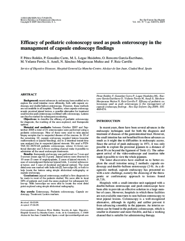 (PDF) Efficacy of pediatric colonoscopy used as push enteroscopy in the ...
