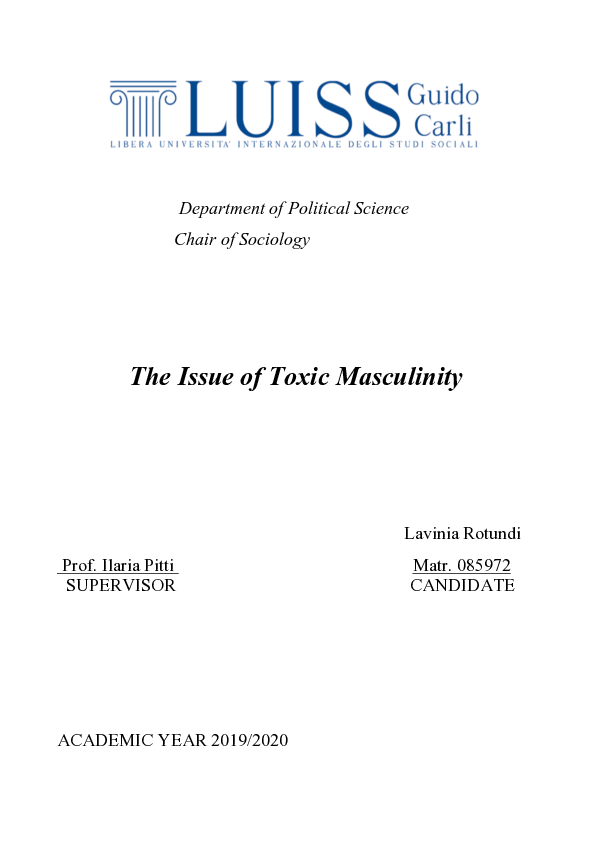 (PDF) The Issue of Toxic Masculinity