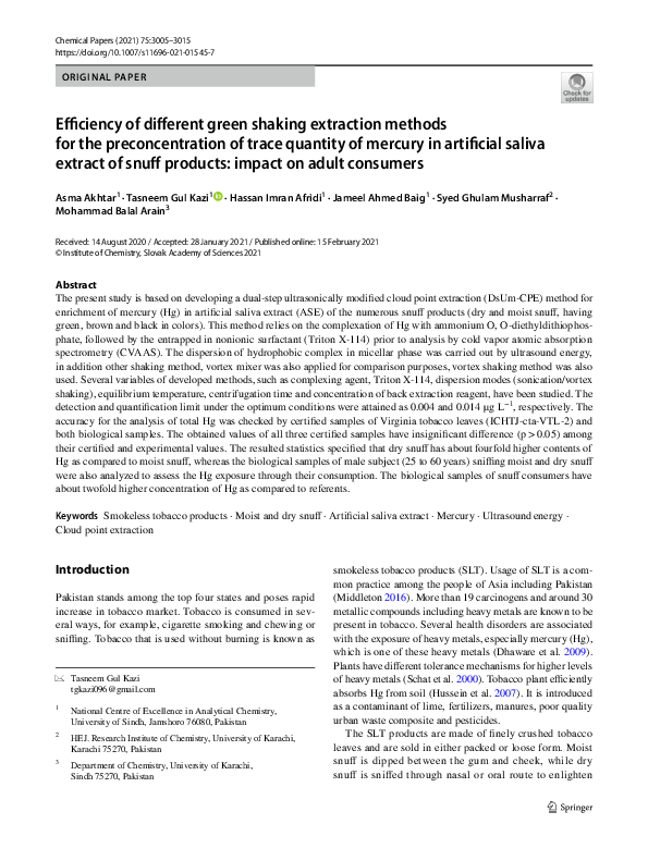 (PDF) Efficiency of different green shaking extraction methods for the ...
