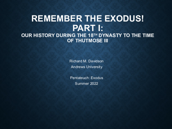 (PPT) Remember the Exodus! Part 1 18th dynasty up to Thutmose III Su