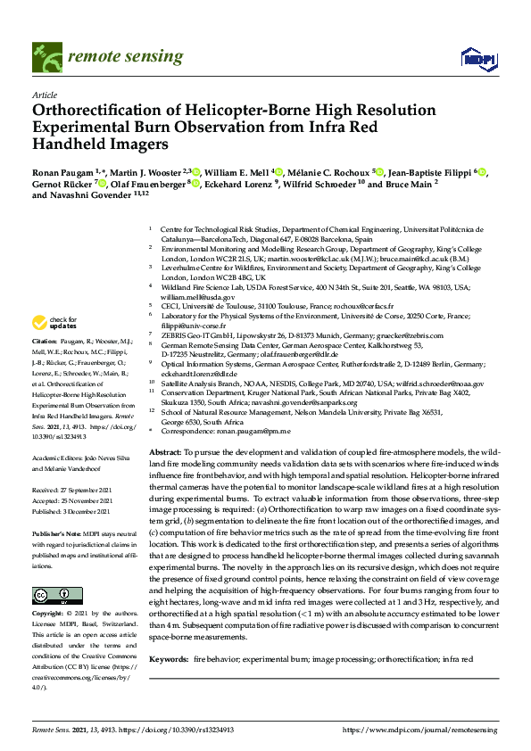(PDF) Orthorectification Algorithms for Helicopter-Borne Infrared Imaging