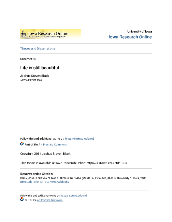 (PDF) Life is still beautiful