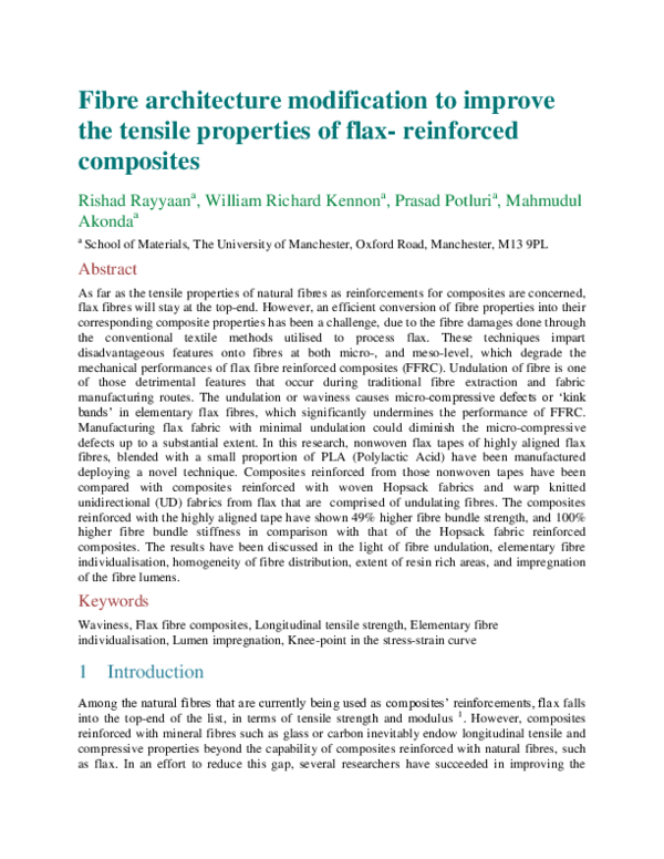 (PDF) Morphological modification of the technical flax fibre bundles to ...