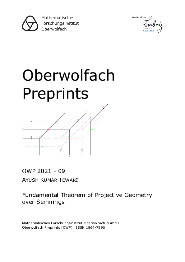 (PDF) Fundamental Theorem of Projective Geometry over Semirings