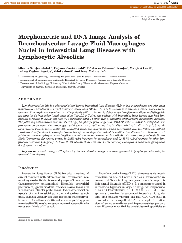 (PDF) Morphometric and DNA image analysis of bronchoalveolar lavage fluid macrophages nuclei in ...
