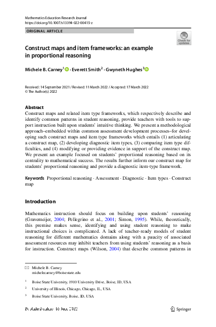 (PDF) Construct maps and item frameworks: an example in proportional ...