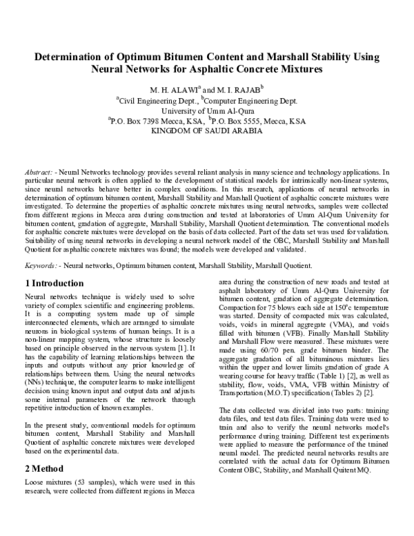 (PDF) Determination of Optimum Bitumen Content and Marshall Stability ...