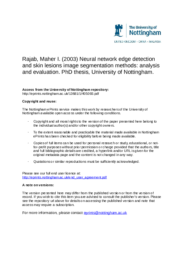 Pdf Neural Network Edge Detection And Skin Lesions Image Segmentation