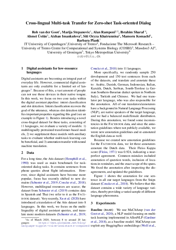 (PDF) Cross-lingual Multi-task Transfer for Zero-shot Task-oriented Dialog