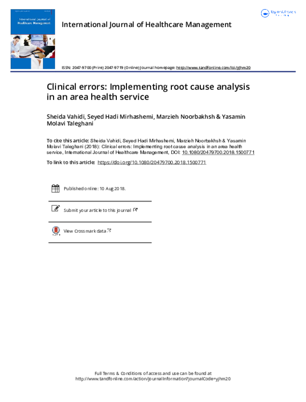 (PDF) Clinical errors: Implementing root cause analysis in an area ...