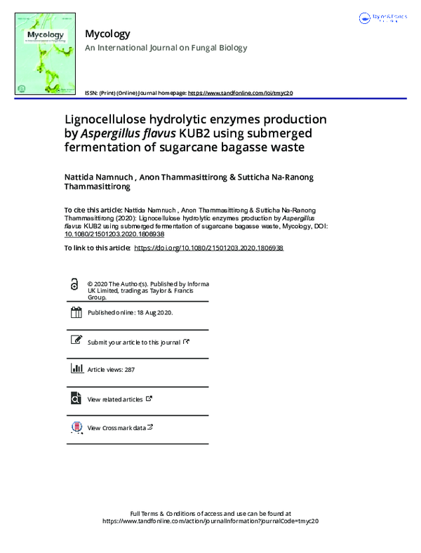 (PDF) Lignocellulose hydrolytic enzymes production by Aspergillus ...