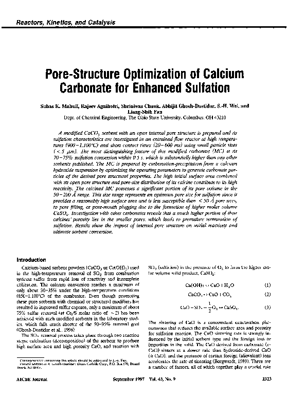 (PDF) Pore-structure optimization of calcium carbonate for enhanced ...