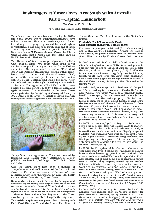 (PDF) Bushrangers at Timor Caves, New South Wales Australia Part 1 ...